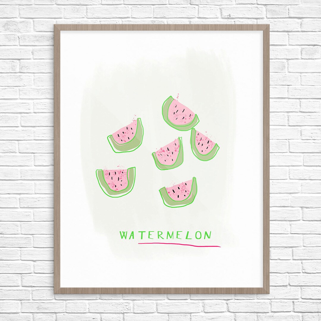 Watermelon Art Print, Watermelon Wall Decor, Kitchen Wall Decor ...
