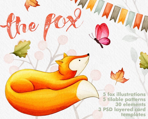 Fox Clipart Autumn Clipart Fall Clipart Pumpkin Clipart | Etsy