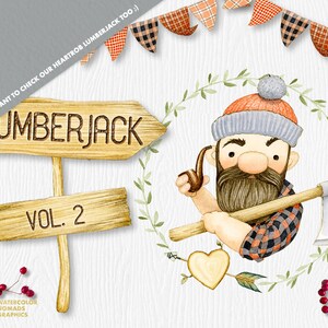Lumberjack Clipart Watercolor Woodland Clipart Camping - Etsy