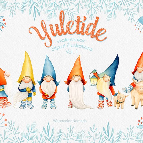 Christmas Gnome Clipart Scandinavian Winter Holiday Gnomes - Etsy