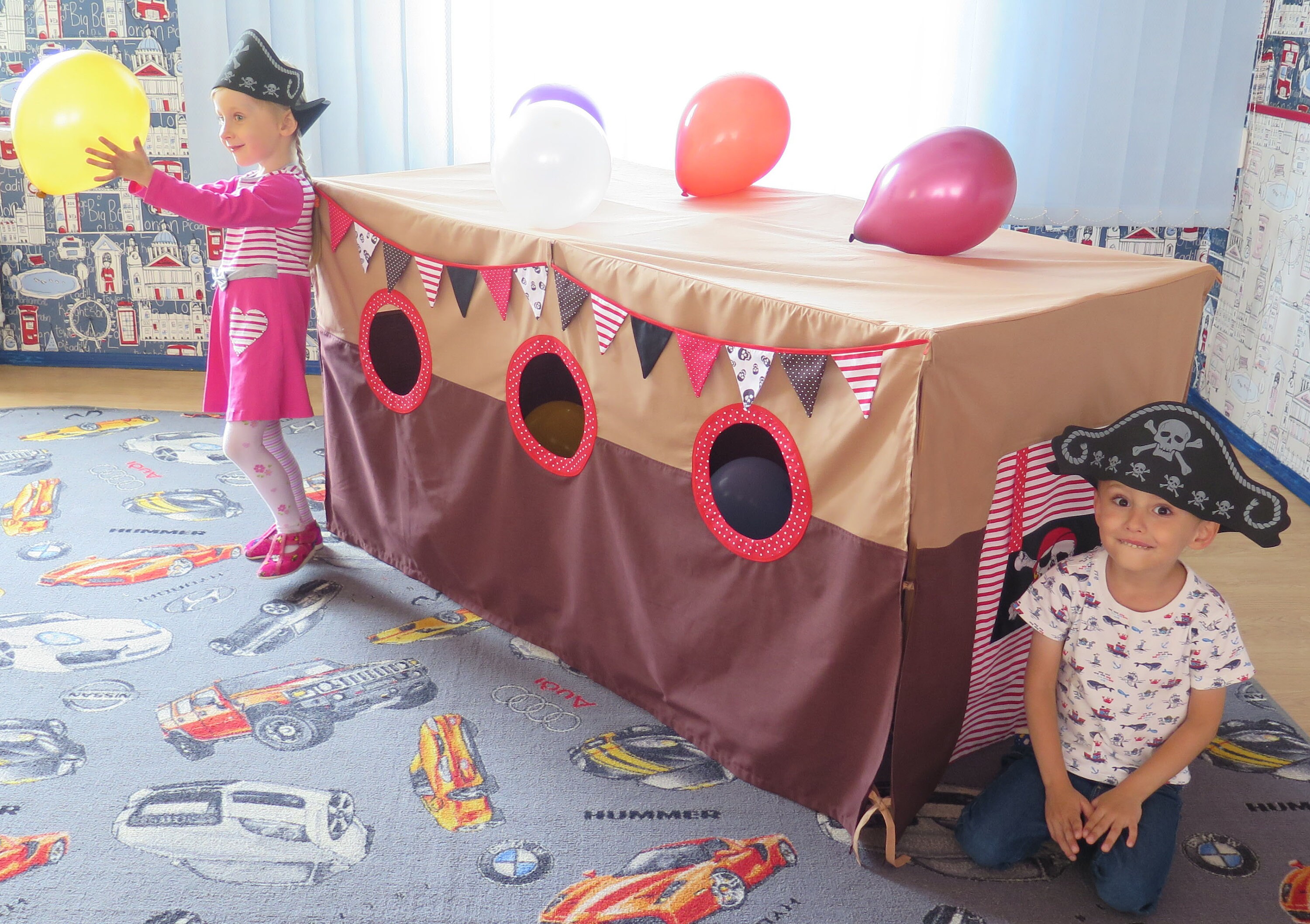 Pirate House Tent Ship, Personalized Tablecloth Playhouse, Outdoor Kids ...