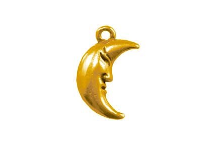 Handmade 24K Gold Filled Vermeil Pretty Crescent Moon Pendant, Half ...