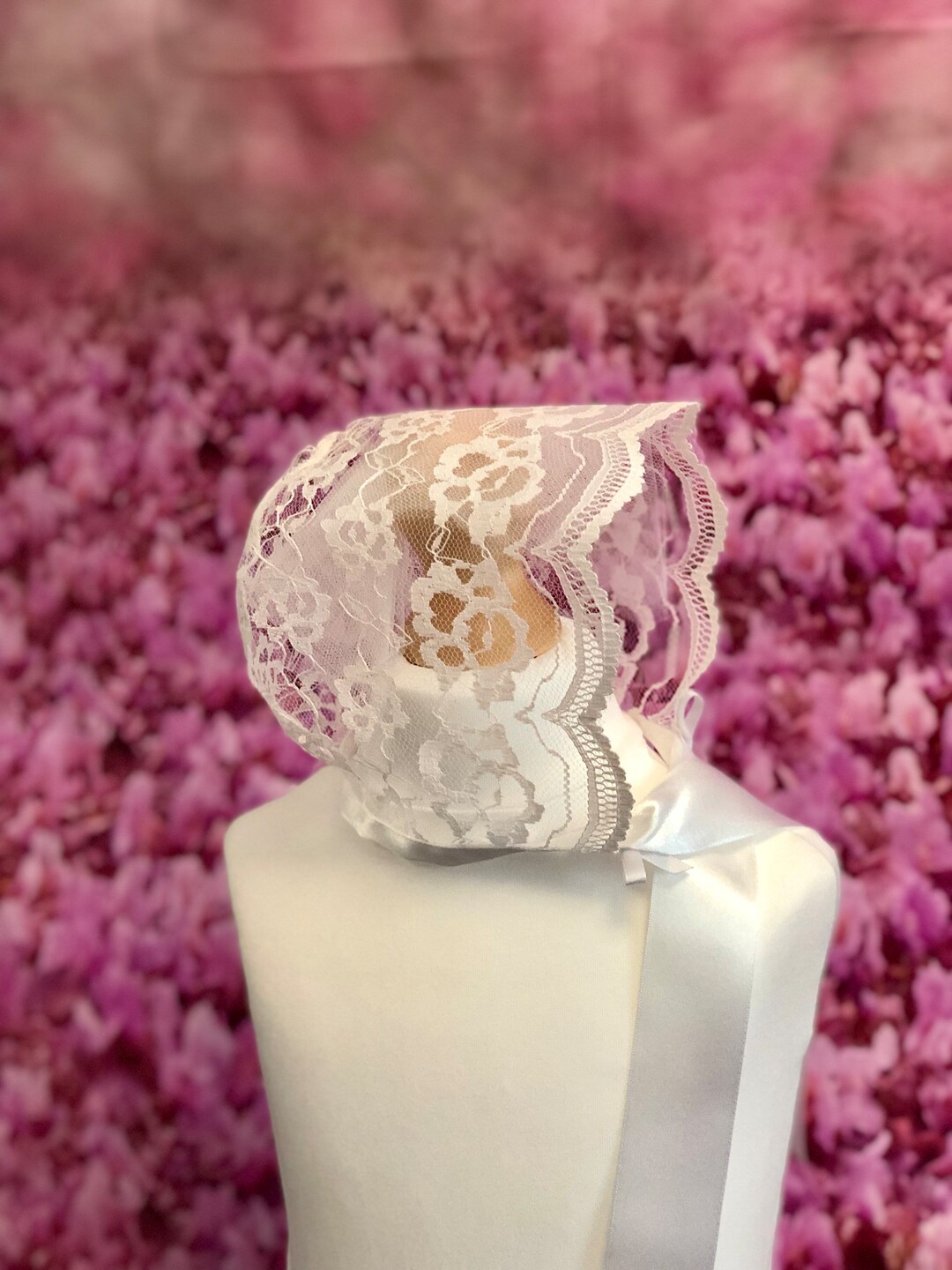 Hand Made Pure White Lace Bonnet. Christening,baptism, Lace Bonnet ...