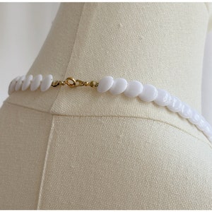 Vintage White Round Plastic Overlapping Bead Necklace - Etsy