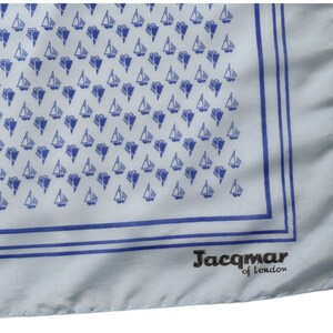 Vintage Jacqmar Chiffon Square Scarf Blue With Boat Print Nautical - Etsy