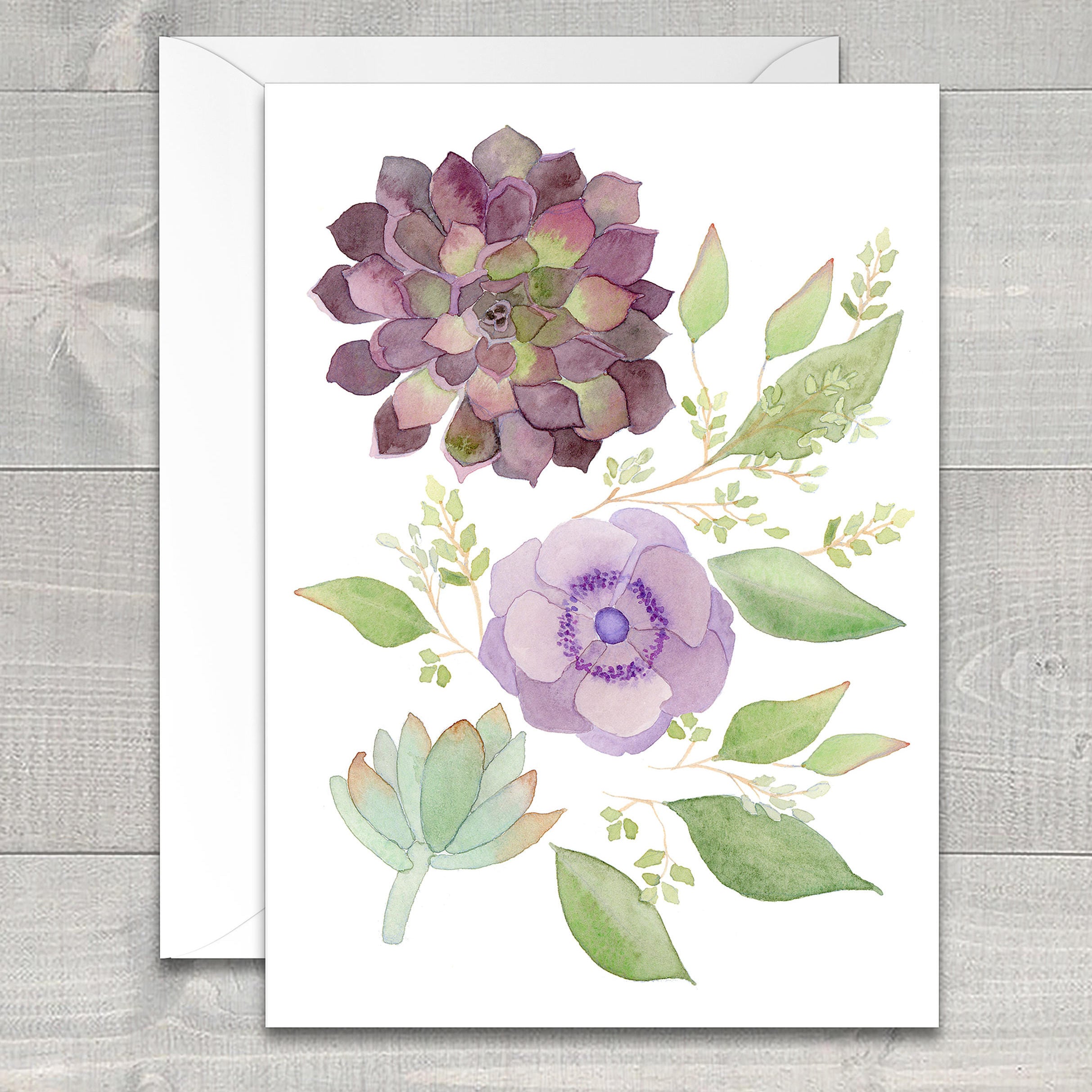 Succulent Watercolor Greeting Cards Box Set Variety Pack / Watercolor ...