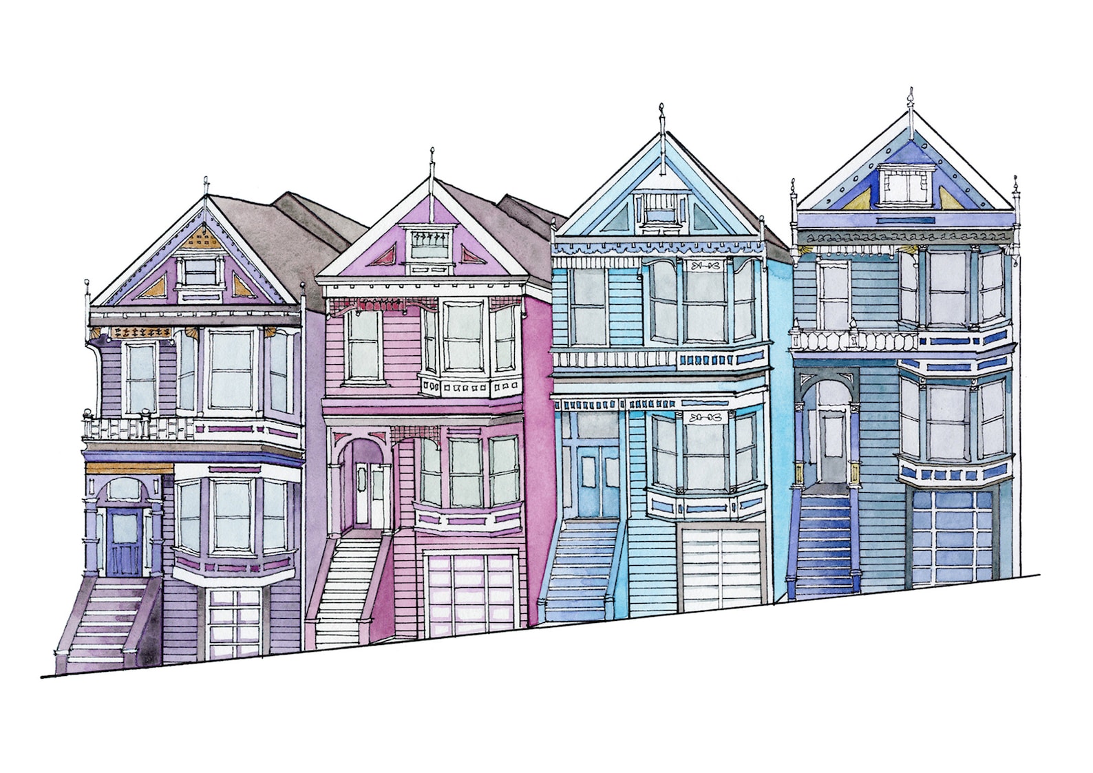 Painted Ladies San Francisco Wall Art, Travel Art, Wall Decor ...