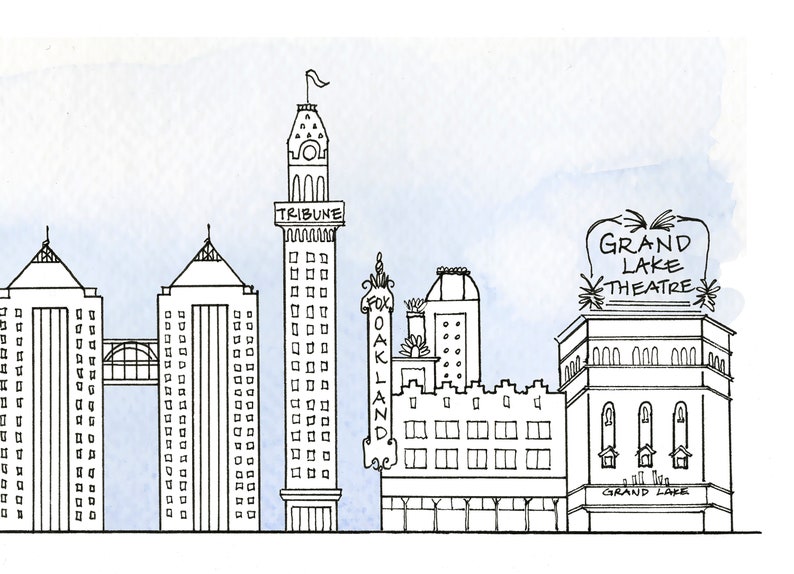 Oakland Skyline, Bay Bridge, Wall Art, Wall Decor, Travel Art ...