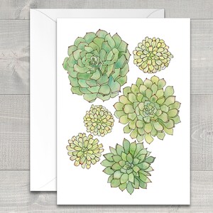 Succulent Watercolor Greeting Cards, Box Set of 3 - Etsy
