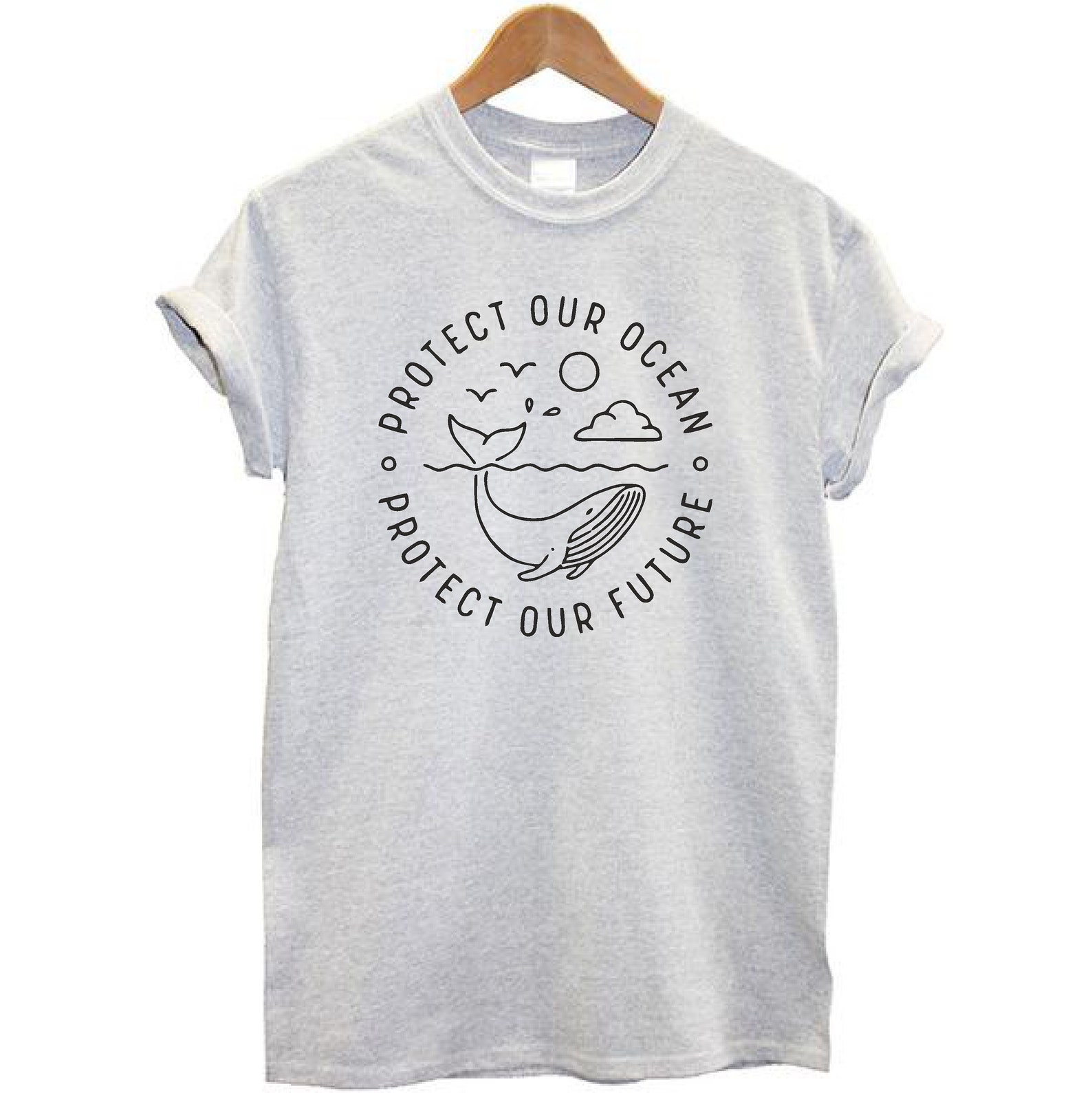 Organic Cotton Whale T-shirt | Protect Our Ocean Unisex Tee - Etsy
