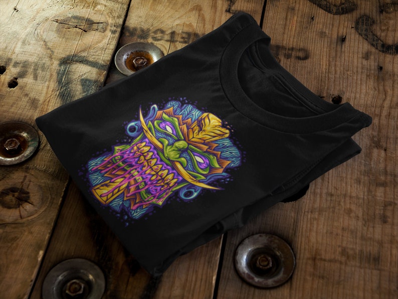 Angry Hawaiian Tiki Bar Mask Monster Cotton Unisex T-shirt | Adult ...