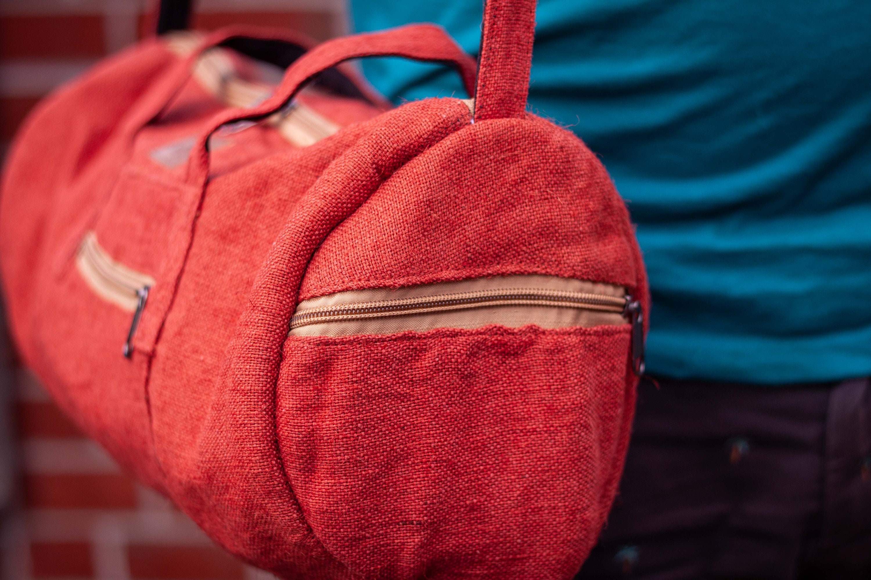 Red Hemp Duffel Bag || Holdall || Sustainable Organic Line || Handmade ...