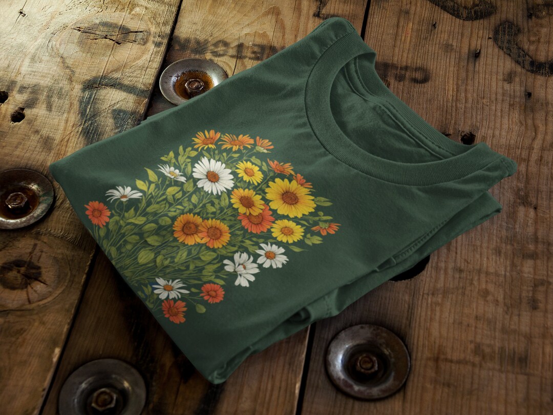 Sunflower Cottagecore T-shirt, Vintage Floral Botanical Tee - Etsy