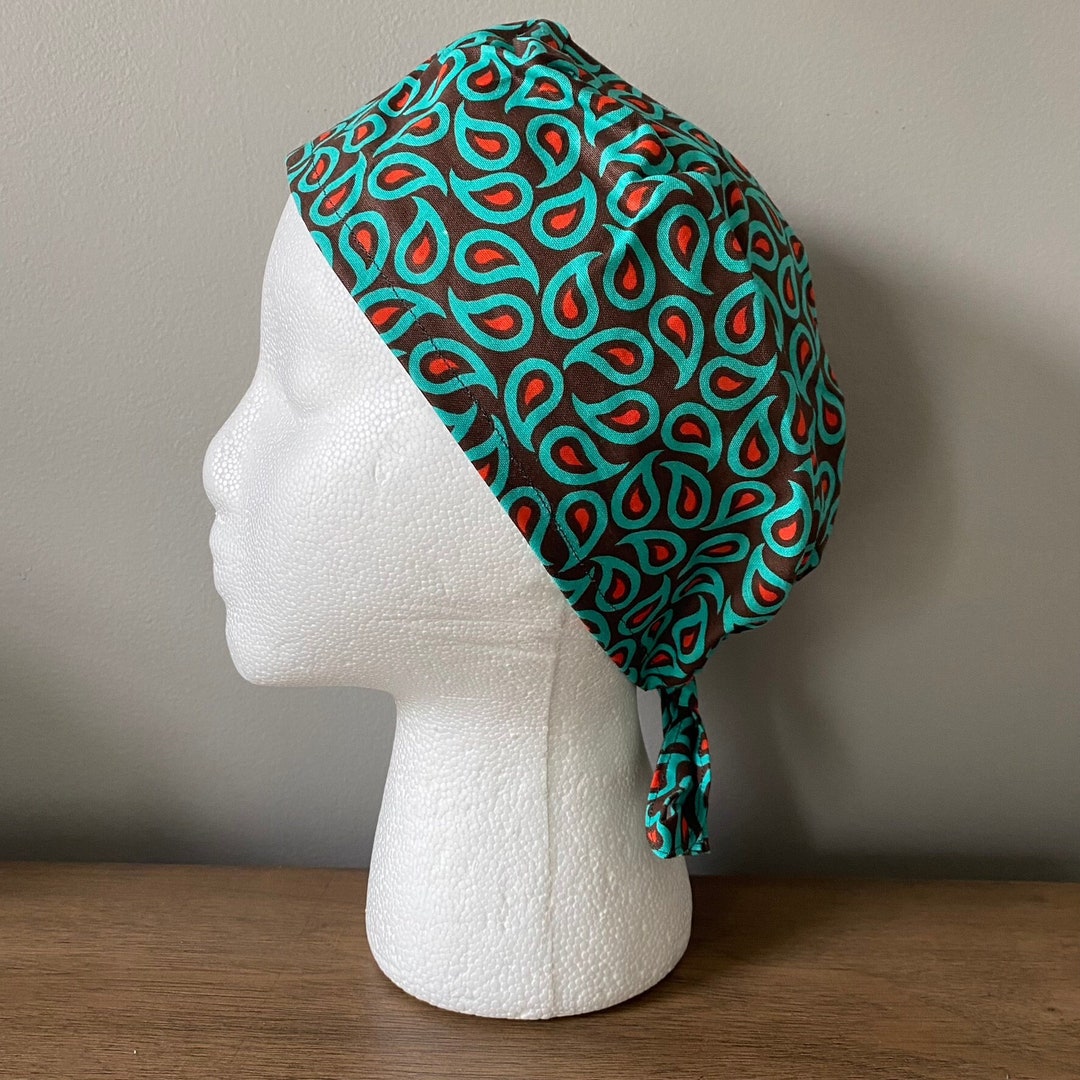 Tadpole Paisley Men's Surgical Scrub Hat - Etsy