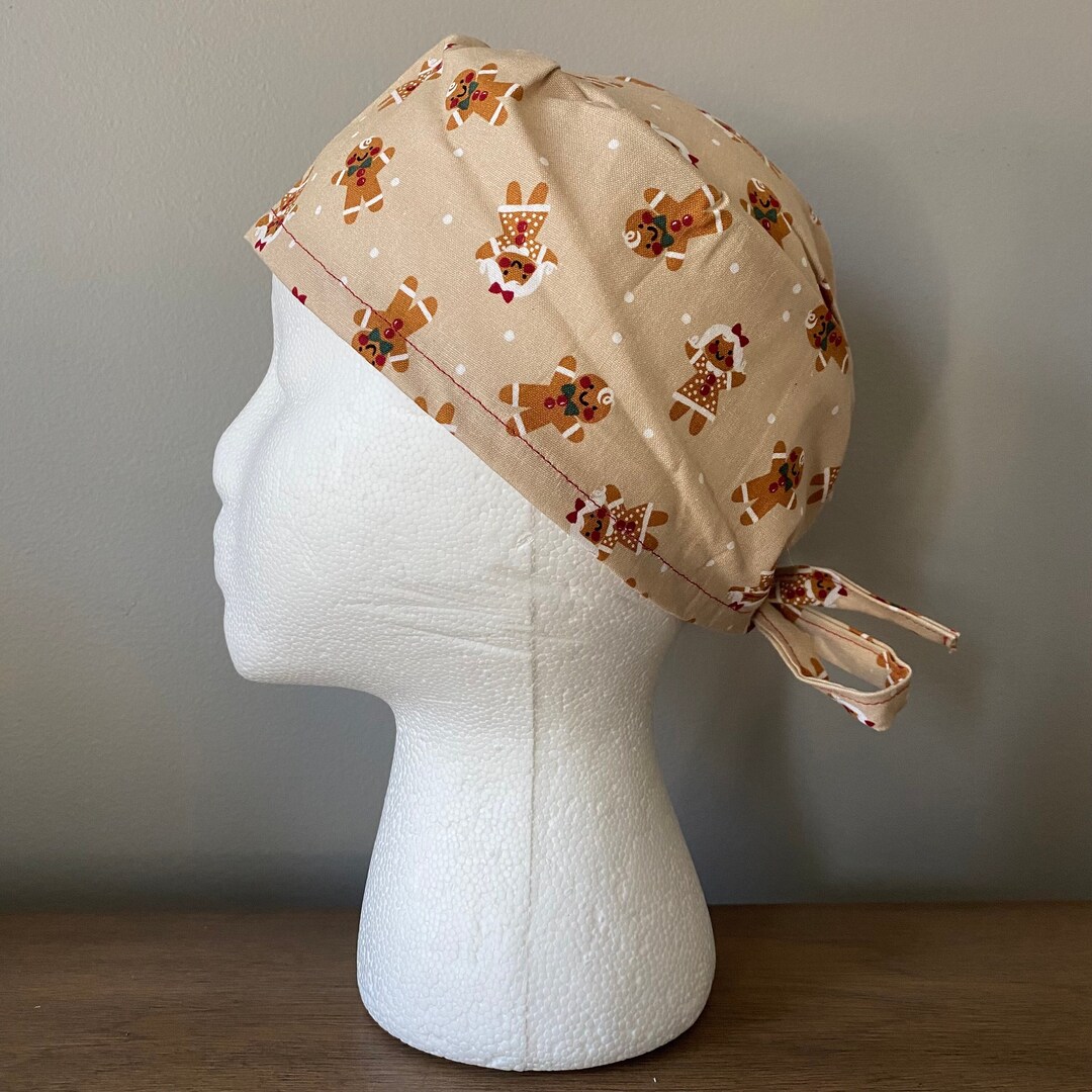 Gingerbread Man Men's Surgical Scrub Hat - Etsy