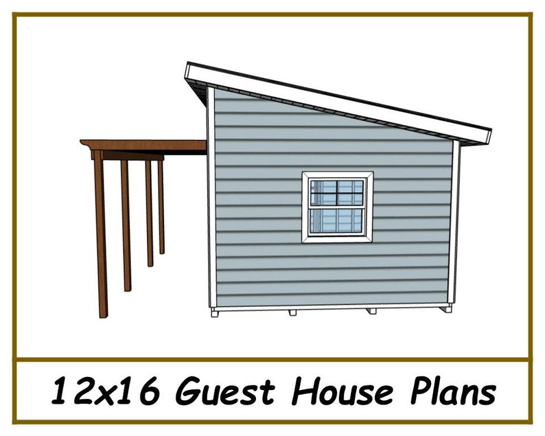 Guest House Plans 12x16 She Shed/man Cave Plans PDF - Etsy