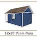 Cabin Plans 12x20 - PDF Download - Etsy