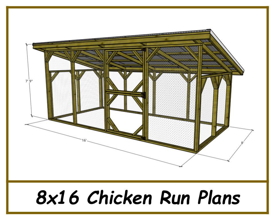 Chicken Run Plans 8x16 - PDF Download - Etsy