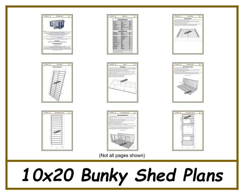 10x20 Bunky Plans - PDF Download - Etsy Canada