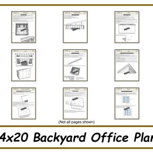 Backyard Office Plans 14x20 - She Shed - Man Cave Plans - Instant PDF ...