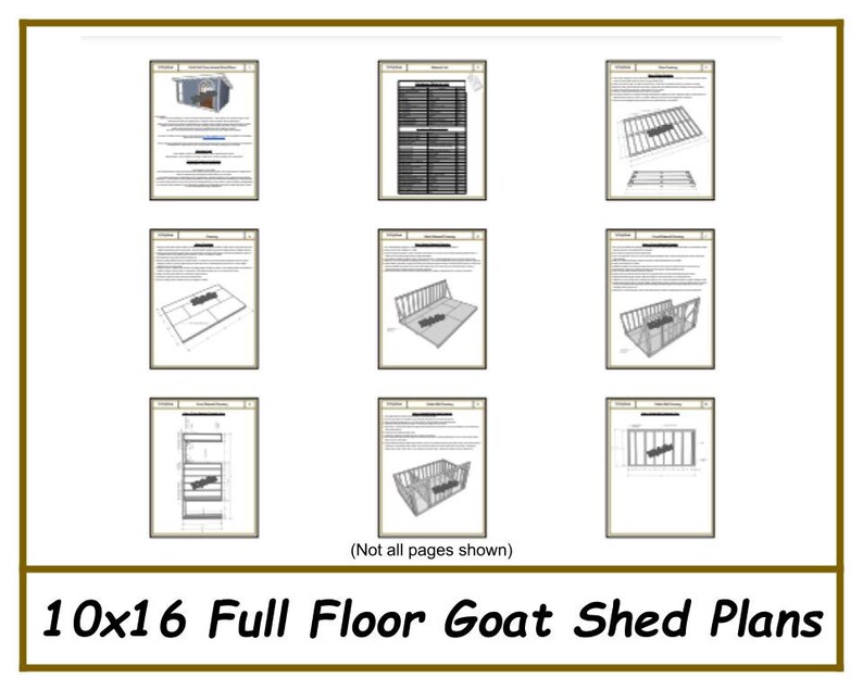 Goat Shed Plans W/ Full Floor 10x16 - PDF Download - Etsy