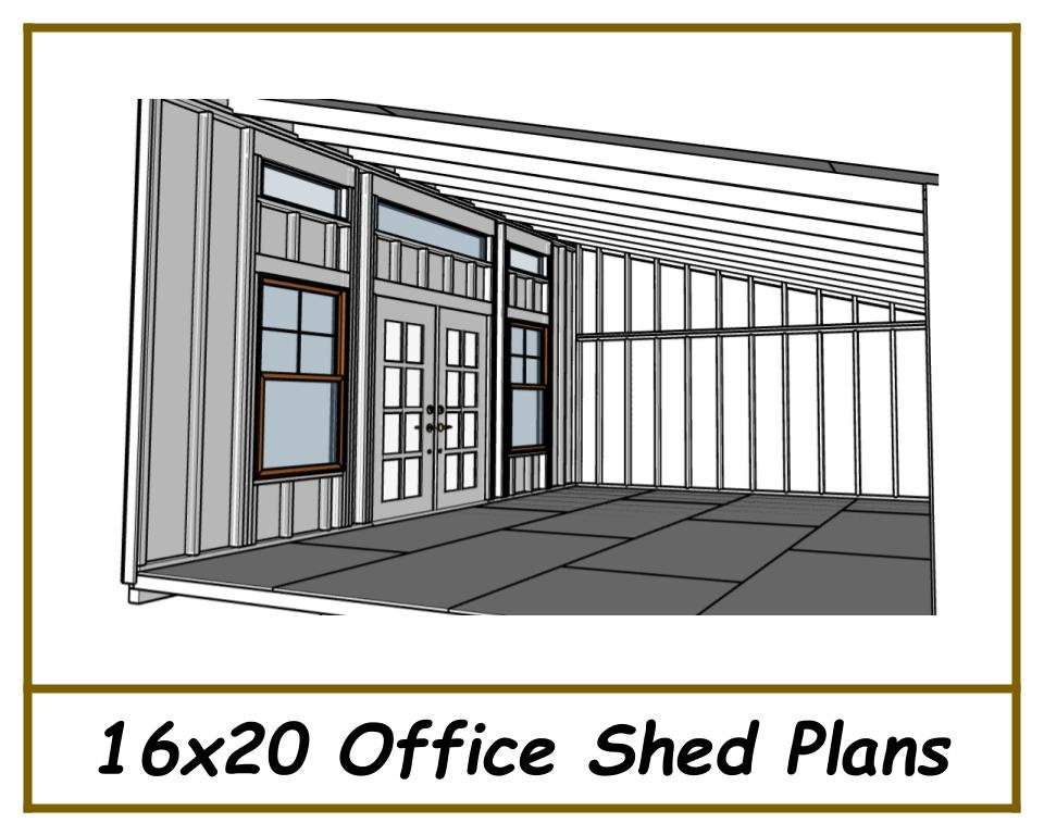 Office Shed Plans 16x20 She Shed/man Cave Plans PDF - Etsy