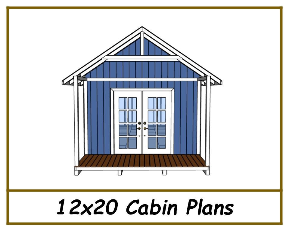 Cabin Plans 12x20 - PDF Download - Etsy