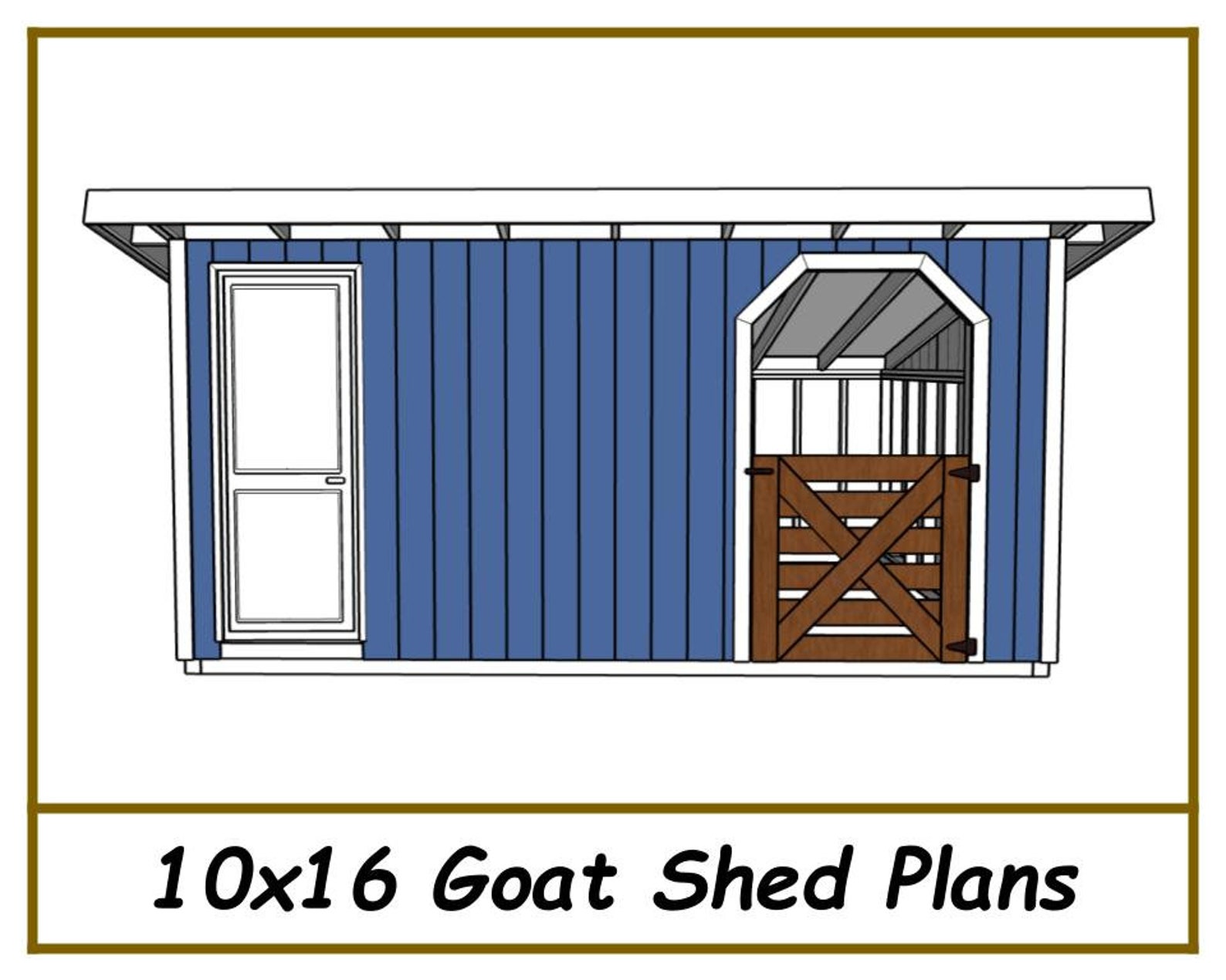Goat Shed Plans 10x16 - PDF Download - Etsy