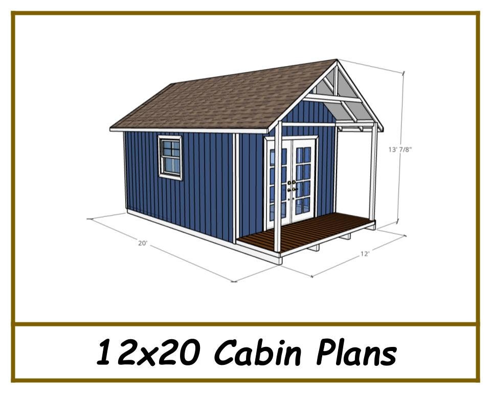 Cabin Plans 12x20 - PDF Download - Etsy