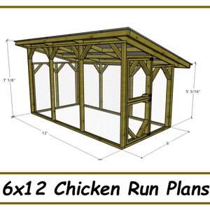 Chicken Run Plans 6x12 - PDF Download - Etsy