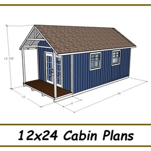 DIY Cabin Plans 12x24 - Instant PDF Download - Etsy Canada