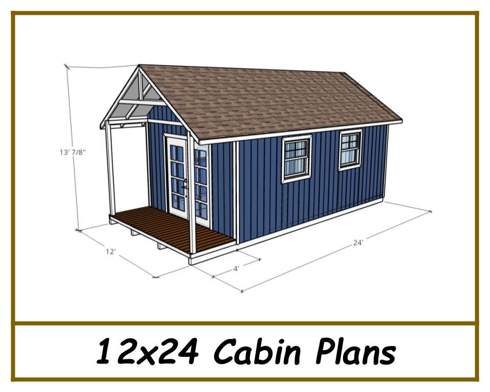 DIY Cabin Plans 12x24 - Instant PDF Download - Etsy Canada