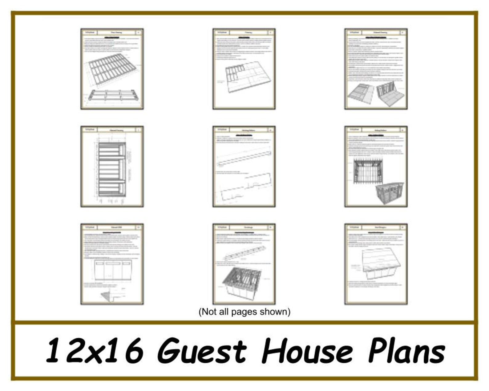 Guest House Plans 12x16 She Shed/man Cave Plans PDF - Etsy Canada