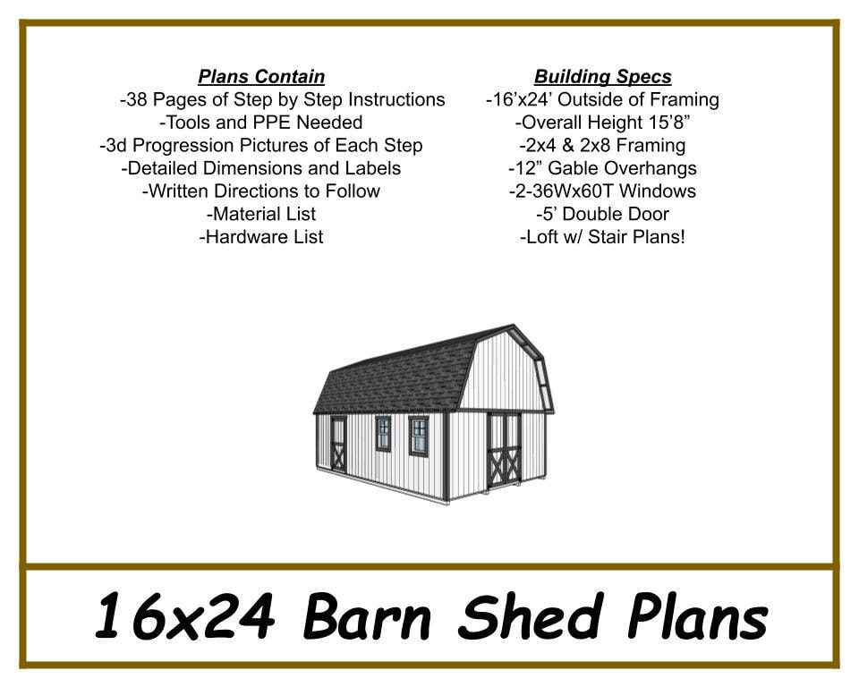 16x24 Barn Plans