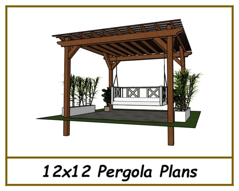 Pergola Plans 12x12 PDF Download - Etsy
