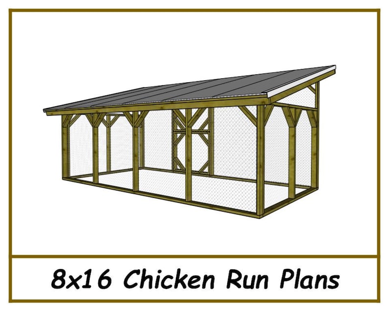Chicken Run Plans 8x16 - PDF Download - Etsy