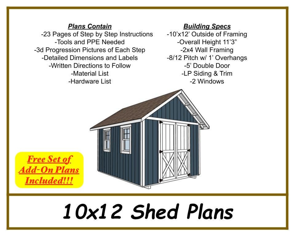 Free 10x12 Shed Building Plans 30 Free Storage Shed Plans With Gable,