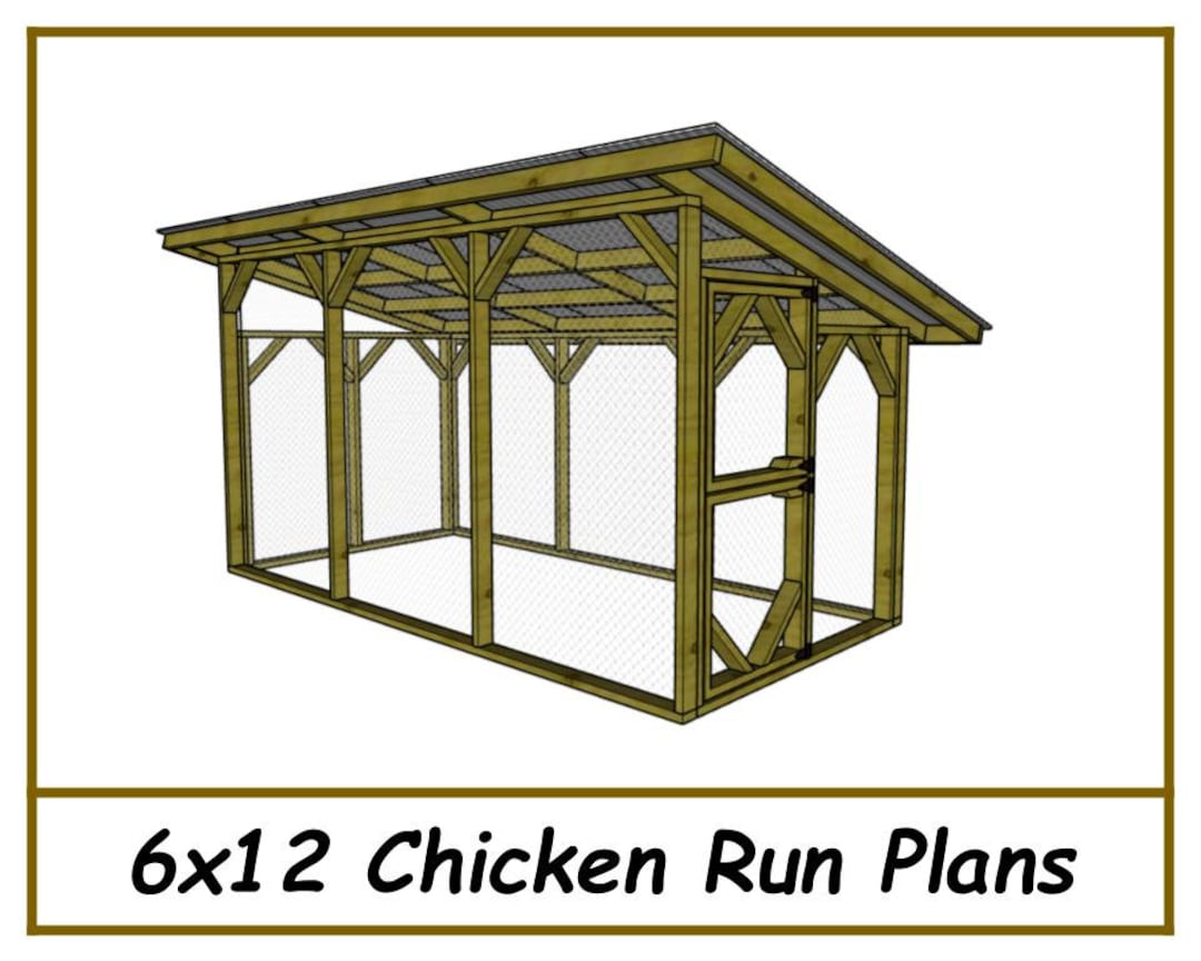 Chicken Run Plans 6x12 PDF Download - Etsy