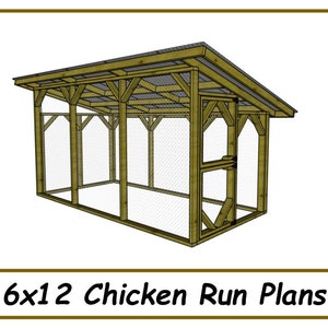 Chicken Run Plans 6x12 - PDF Download - Etsy