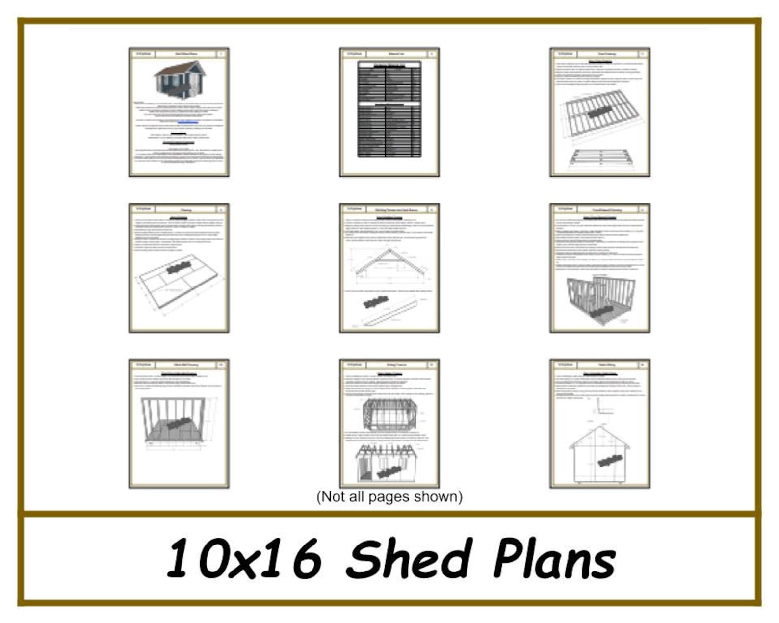 Shed Plans 10x16 Storage Shed Plans PDF Download - Etsy