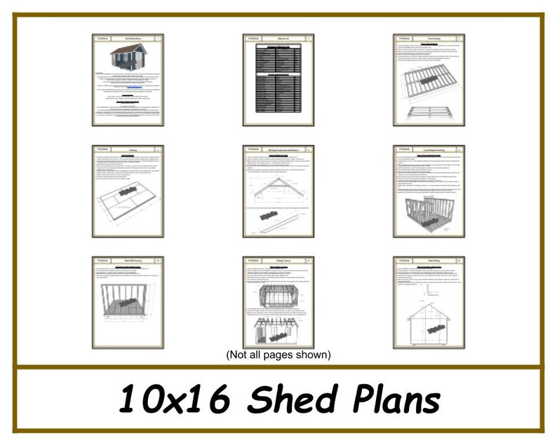Shed Plans 10x16 Storage Shed Plans PDF Download - Etsy