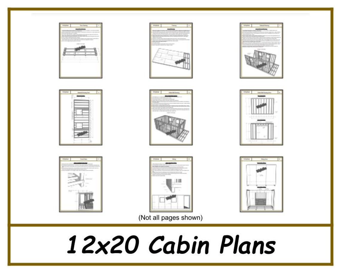 Cabin Plans 12x20 PDF Download - Etsy