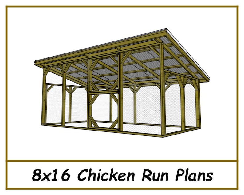 Chicken Run Plans 8x16 - PDF Download - Etsy
