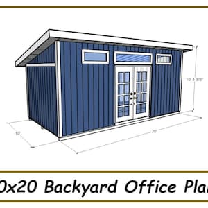 Backyard Office Plans 10x20 - PDF Download - Etsy