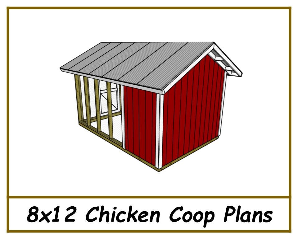 Chicken Coop Plans W/ Run 8x12 - PDF Download - Etsy