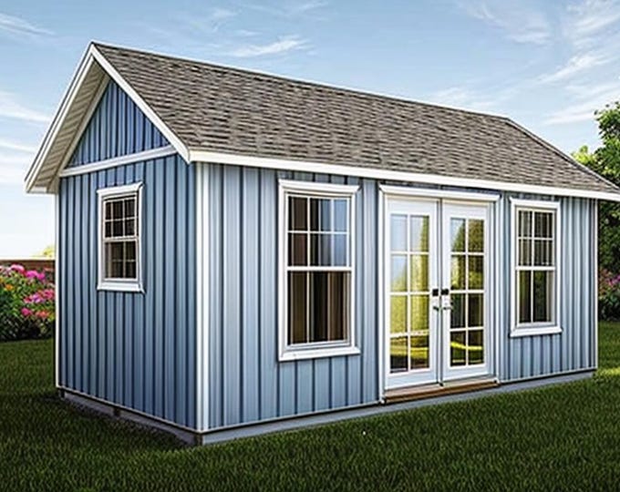 286 SQ FT, 18'-6" X 18'-6", Tiny House Plans, Bunkie, Architectural ...