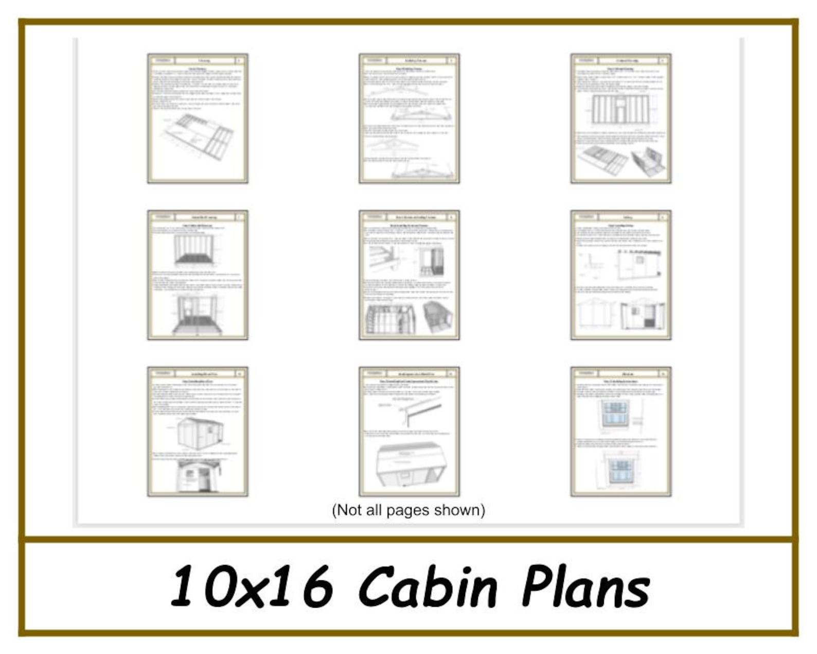 Cabin Plans With Porch 10x16 - PDF Download - Etsy