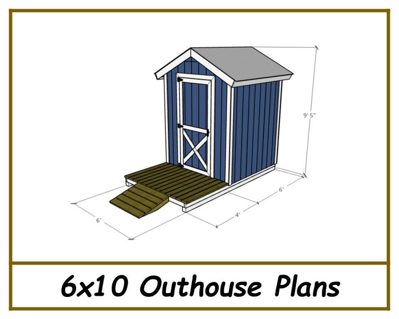 Outhouse Plans 6x10 - Instant PDF Download - Etsy