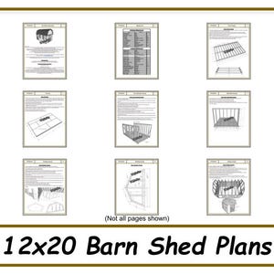 Barn Shed Plans 12x20 - PDF Download - Etsy
