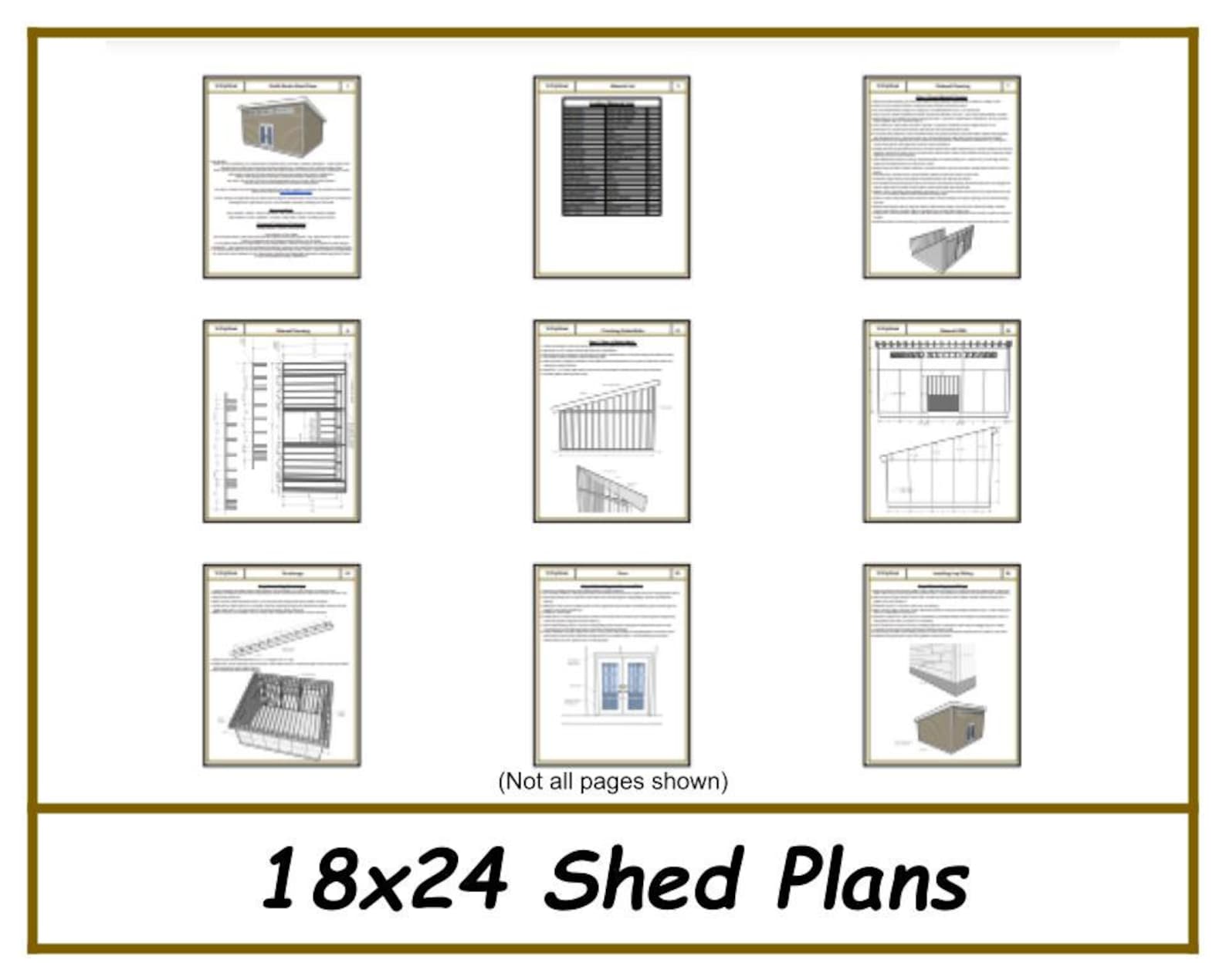 Studio Shed Plans 18x24 - PDF Download - Etsy